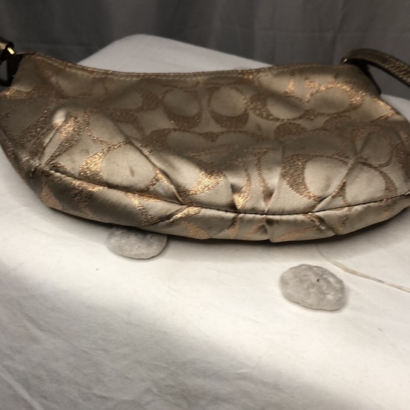 Coach | Bags | Coach Rose Gold Signature Pleated Small Crossbody | Poshmark